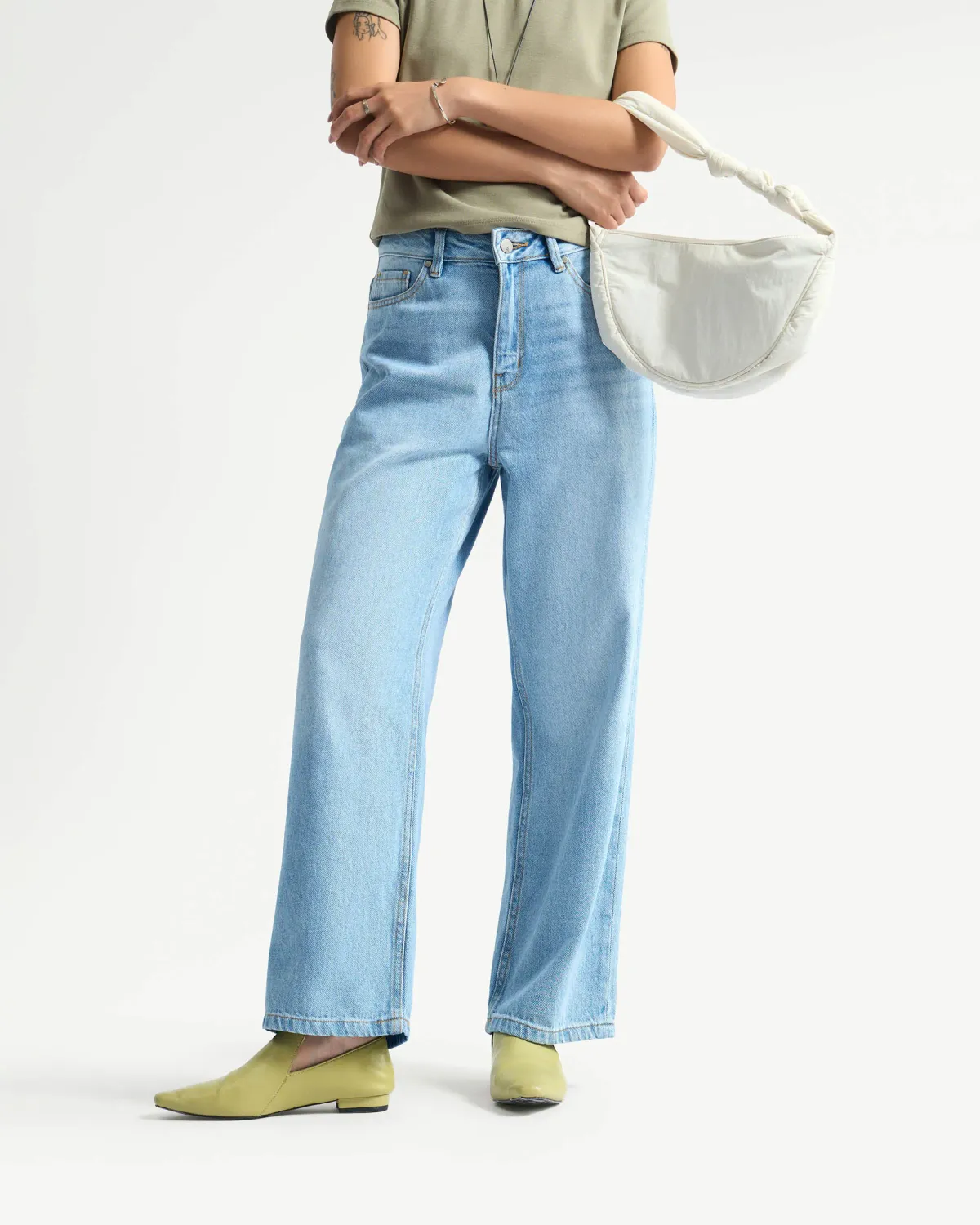 Quần Jeans Nữ Dài Dáng Suông Form Straight Crop