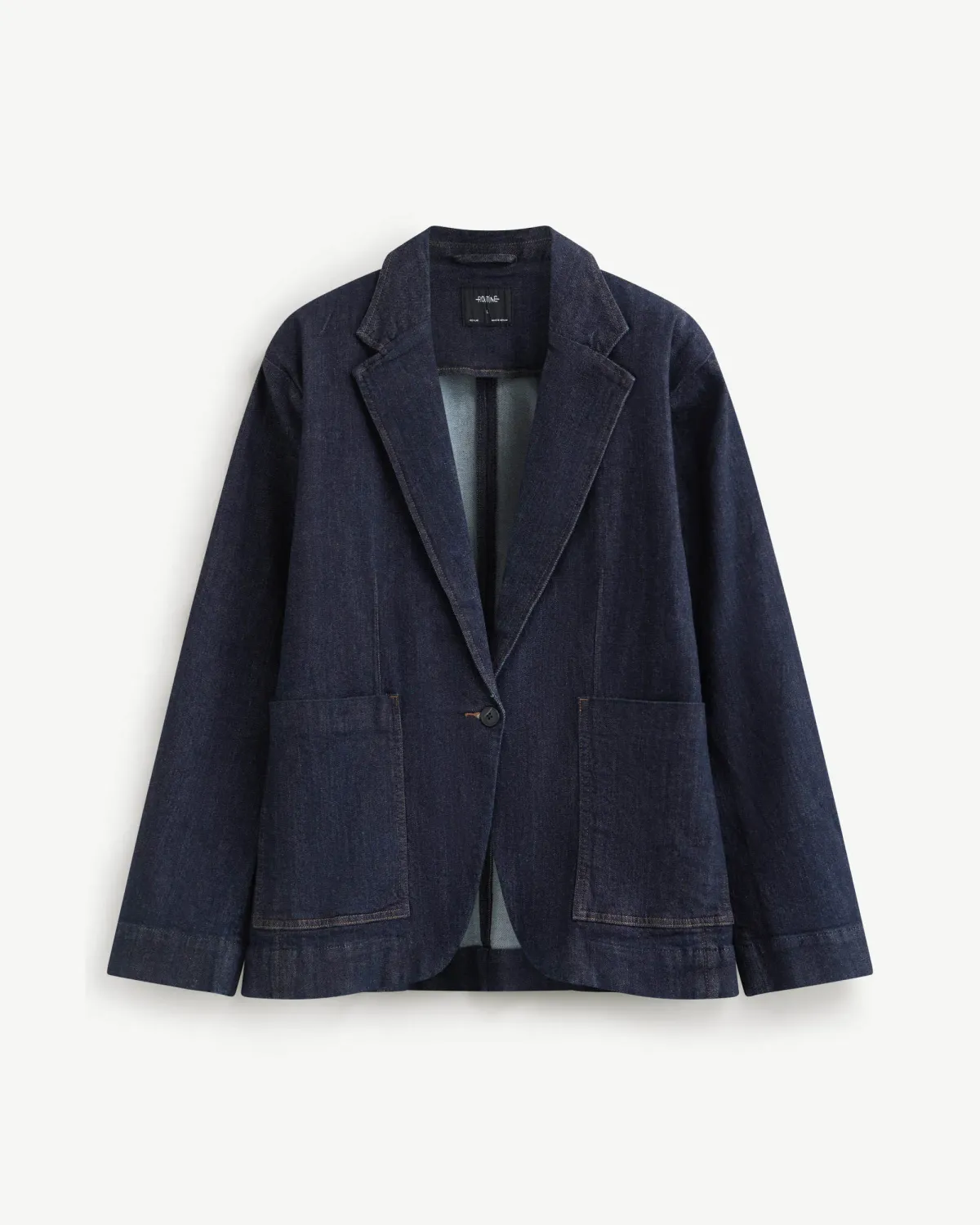 Áo Vest Blazer Denim Nam Dark Navy Form Regular