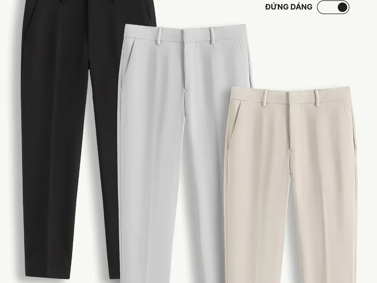 Quần Tây Nam Dài Ủi Ly Cotton Polyester Form Slim Cropped