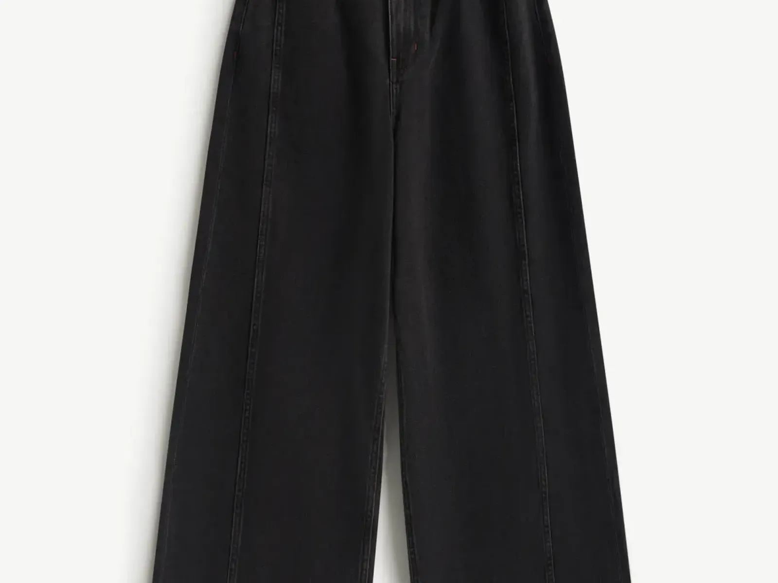 Quần Jeans Nữ Dài Ống Rộng Form Straight Diễu Gẫn Giữa