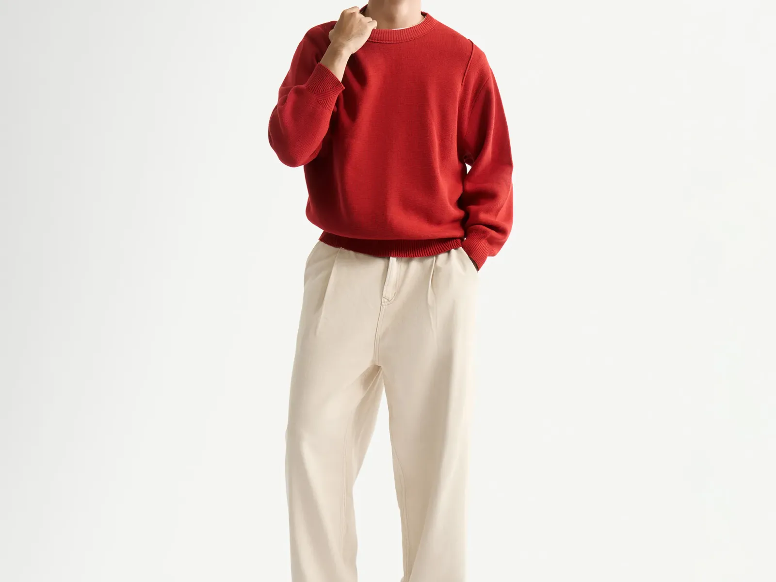 Áo Len Dệt Kim Tay Dài Cổ Tròn Form Loose