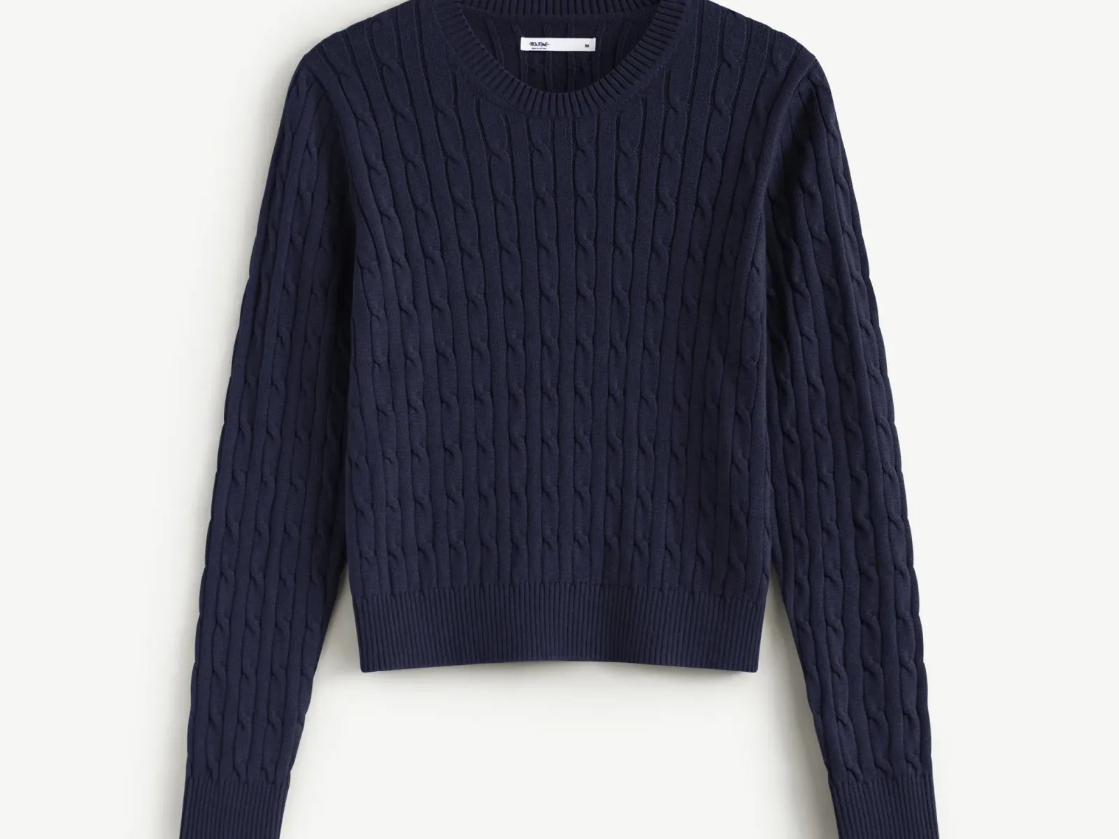 Áo dệt kim tay dài nữ vặn thừng. Fitted cropped